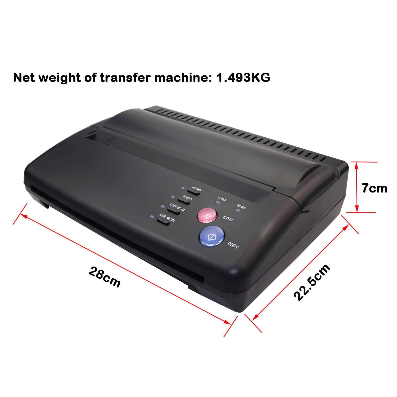Kissure Tattoo Transfer Stencil Machine Thermal Copier Printer, with 10 ...